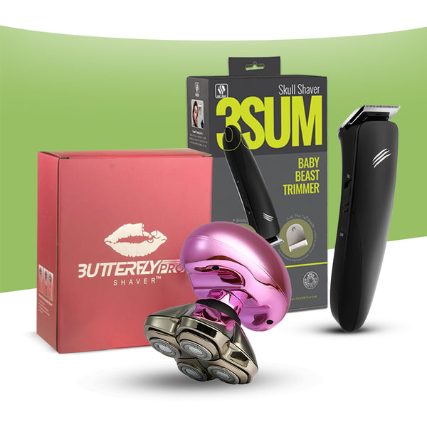 Butterfly Kiss PRO & Baby Beast Trimmer 3SUM Combo | Gentle women’s sh